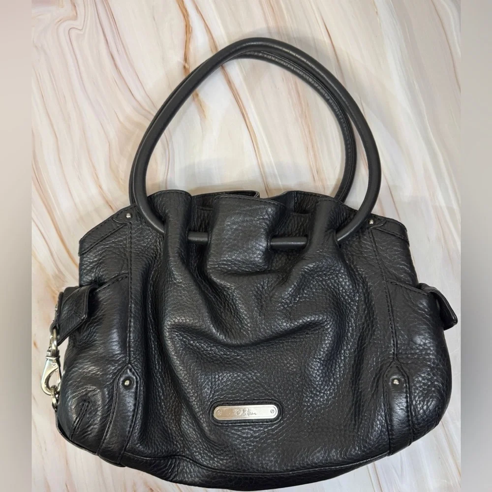 Cole Haan | Bags | Cole Haan Black Pebbled Leather Shoulder Bag Large ...